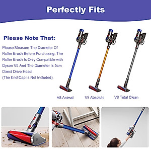 Roller Brush Replacement for Dyson V10 Cordless Vacuum Cleaner Part, Brushroll Roller Brush Bar Replacement Attachment Compatible with Dyson V10 (For Dyson V10)