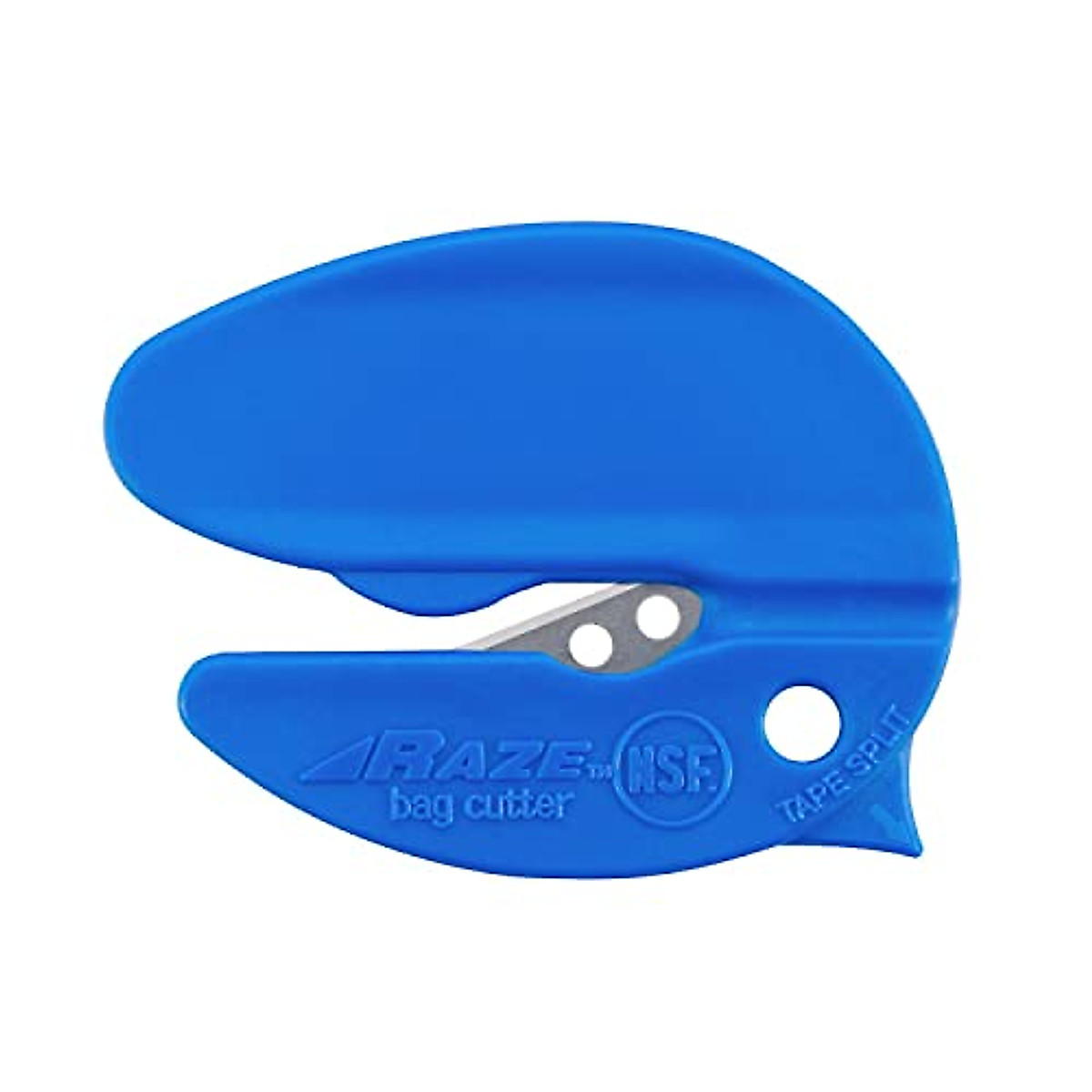 Pacific Handy Cutter BC347 Bag Cutter, Box of 12, Easily Cuts Plastic Bags, Plastic Wrap, Paper, and Tape, Safely-Concealed Stainless Steel Blade, Safe for Food Service, Blue