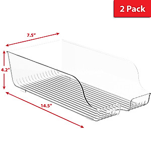 SimpleHouseware Skinny Can Organizer for Pantry/Refrigerator, Clear, Set of 2