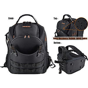 WELKINLAND 66-Pockets Backpack Tool Bag, Heavy-Duty Tool Backpack, Electrician backpack, Jobsite backpack, Tool back pack for men, Tool backpack for electricians, Tool backpack for construction