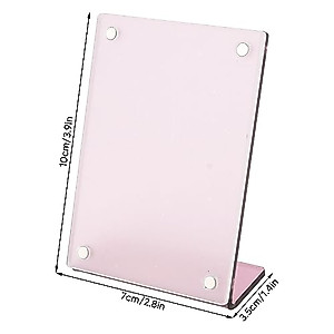 Self Standing Photo Frame, L Shaped Slanted Back Photo Frame 3 Inch Clear for Movie Tickets for Office (Pink)