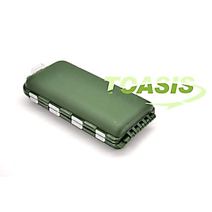 Toasis Small Fishing Tackle Box Hooks Swivels Sinkers Float Stops Storage Container (Olive-4pcs)