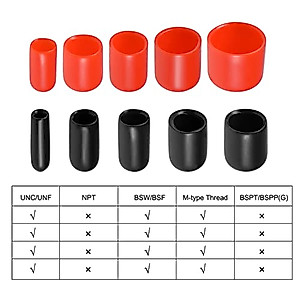 uxcell 100pcs Round Rubber End Caps 1/8" 3/16" 1/4" 5/16" 3/8" Black Vinyl Cover Screw Thread Protectors Assortment Kit