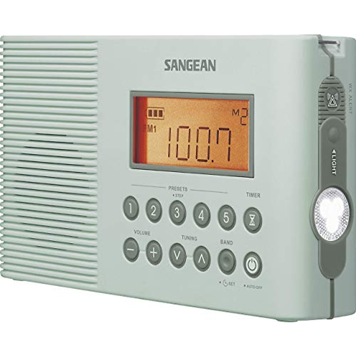 Sangean H201 Portable AM/FM/Weather Alert Digital Tuning Waterproof Shower Radio Turquoise