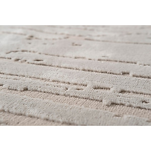 Revival Rugs Ebb 8'x10’ Washable Area Rug for Living Room Bedroom - 100% Recycled Oeko-TEX Certified, Medium Pile, Taupe