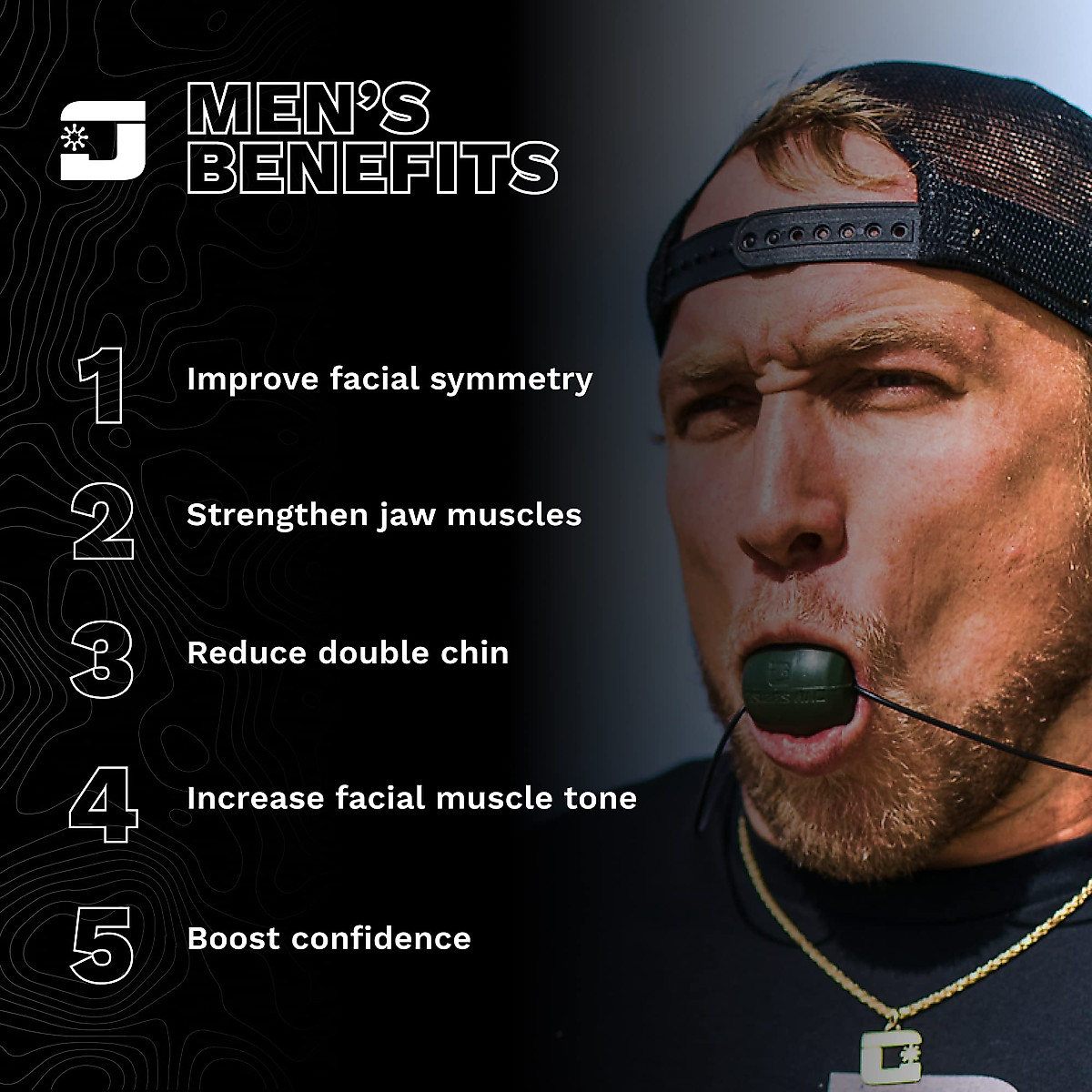 Jawzrsize Pop 'N Go Jaw, Face, and Neck Exerciser - Define Your Jawline, Slim and Tone Your Face, Look Younger and Healthier - Helps Reduce Stress and Cravings - Facial Exerciser (Advanced Green)