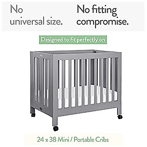 Mini Portable Crib Sheets Fitted for 24 x 38 Inch Mattress – Compatible with Dream on Me, Delta Porta Crib and Arms Reach Ideal Cosleeper – 2 Pack