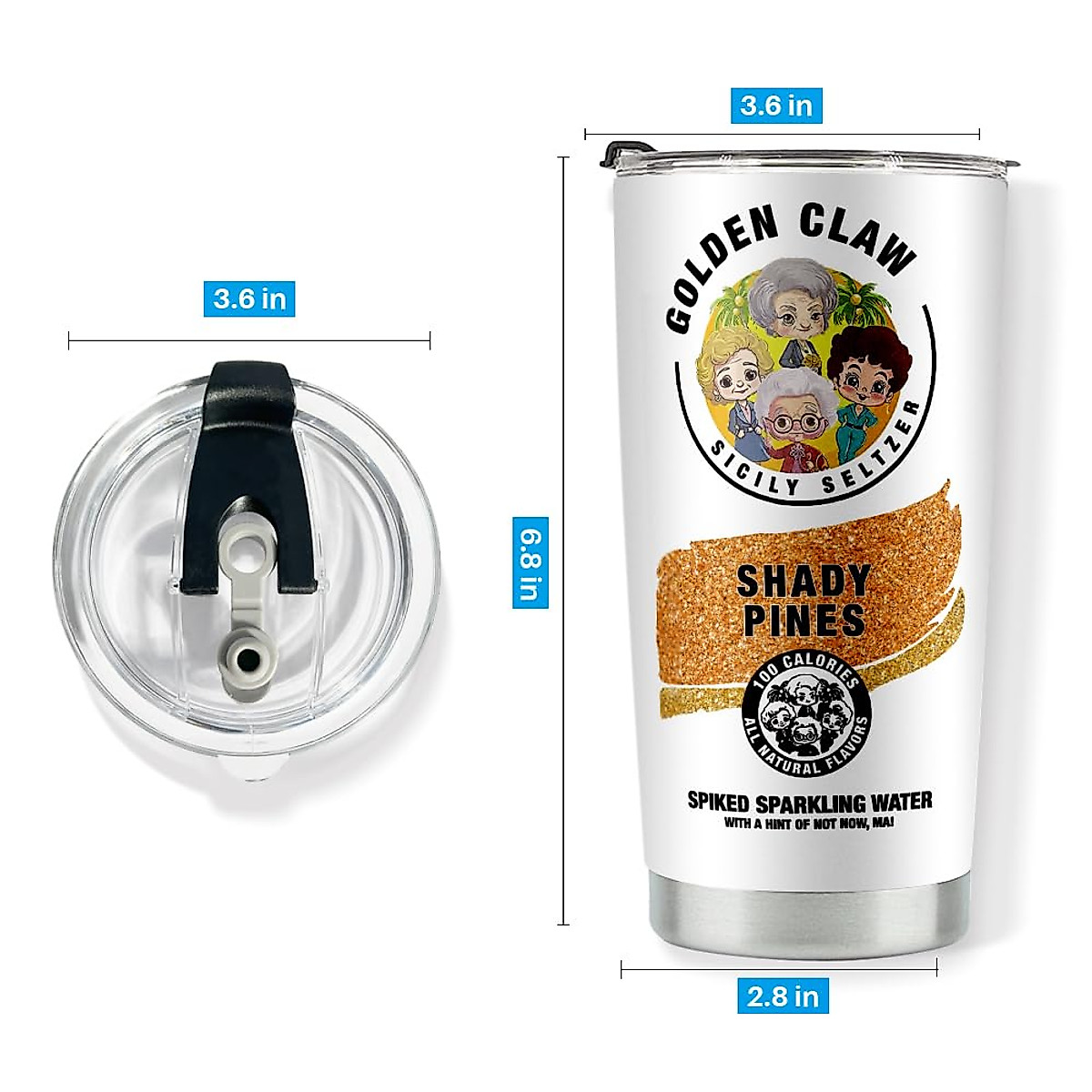 LONGXIN Gifts for Friends Golden Claw Tumbler Golden Movie Tumbler Friends Gifts for Women Birthday Anniversary Christmas Gifts for Women Best Friend Bestie Stainless Steel Tumblers 20oz