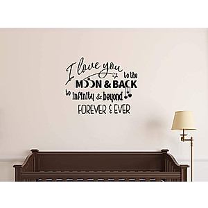 I Love You to The Moon and Back to Infinity and Beyond 23 X 18 Nursery Child Wall Art Sticker Corinthians Decal Decor Motivational Inspirational Sticker Lettering