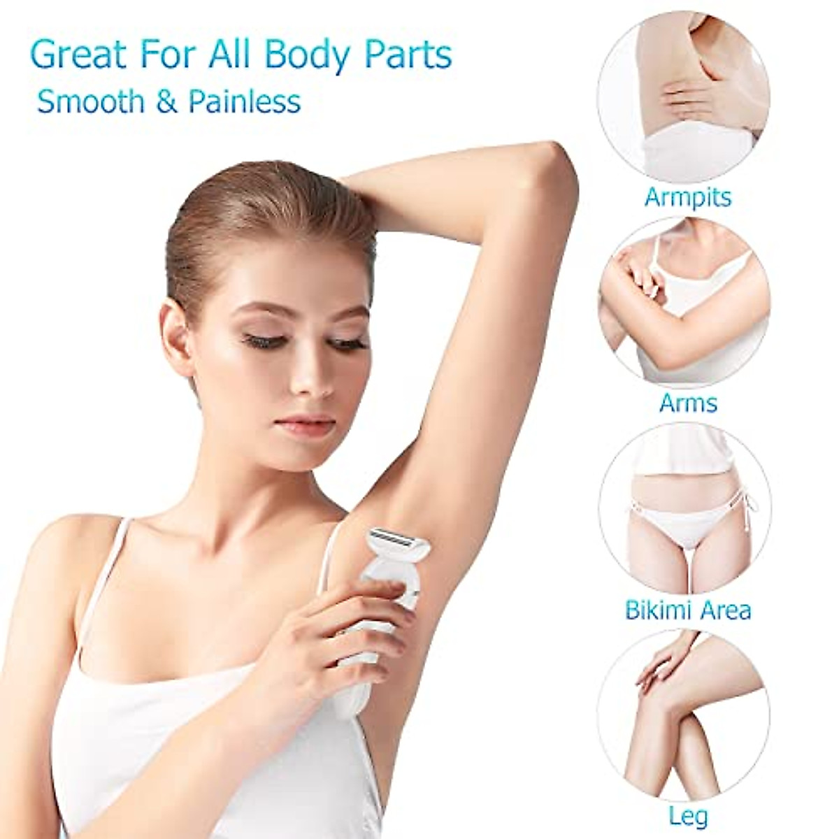 MHSY Electric Razor for Women, 3 in 1 Womens Shaver for Pubic Hair, Wet Dry Hair Removal Cordless Bikini Trimmer for Legs Underarms and Bikini Line Painless USB Rechargeable Lady Body Shaver