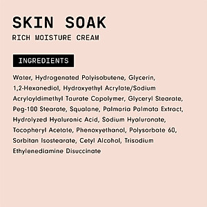 Versed Skin Soak Rich Moisture Face Cream - Daily Facial Moisturizer with Squalane Oil, Hyaluronic Acid, Vitamin E + Red Algae - Smooth, Non-Greasy Night Cream for Aging, Dry Skin - Vegan (1.5 oz)