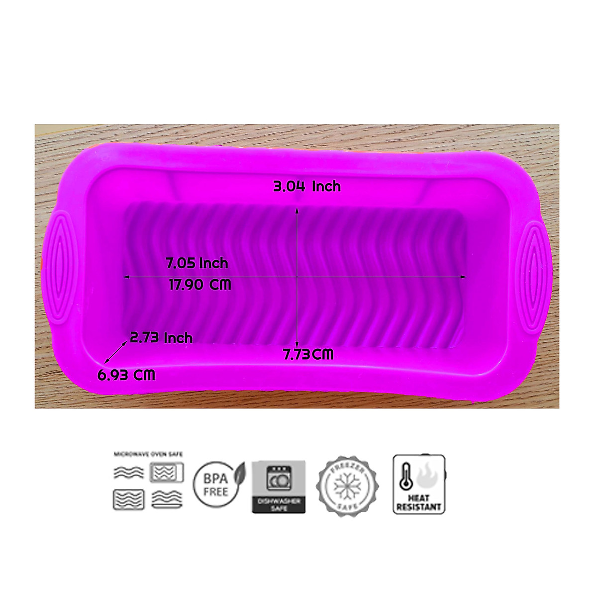 TOPOLMOLD (2-Pack Baking Keto Bread Loaf Mold (Oven Safe) - Single-Serve, Reusable Rectangular Ice Cube (BPA-Free, Dishwasher Safe and Microwave Safe)