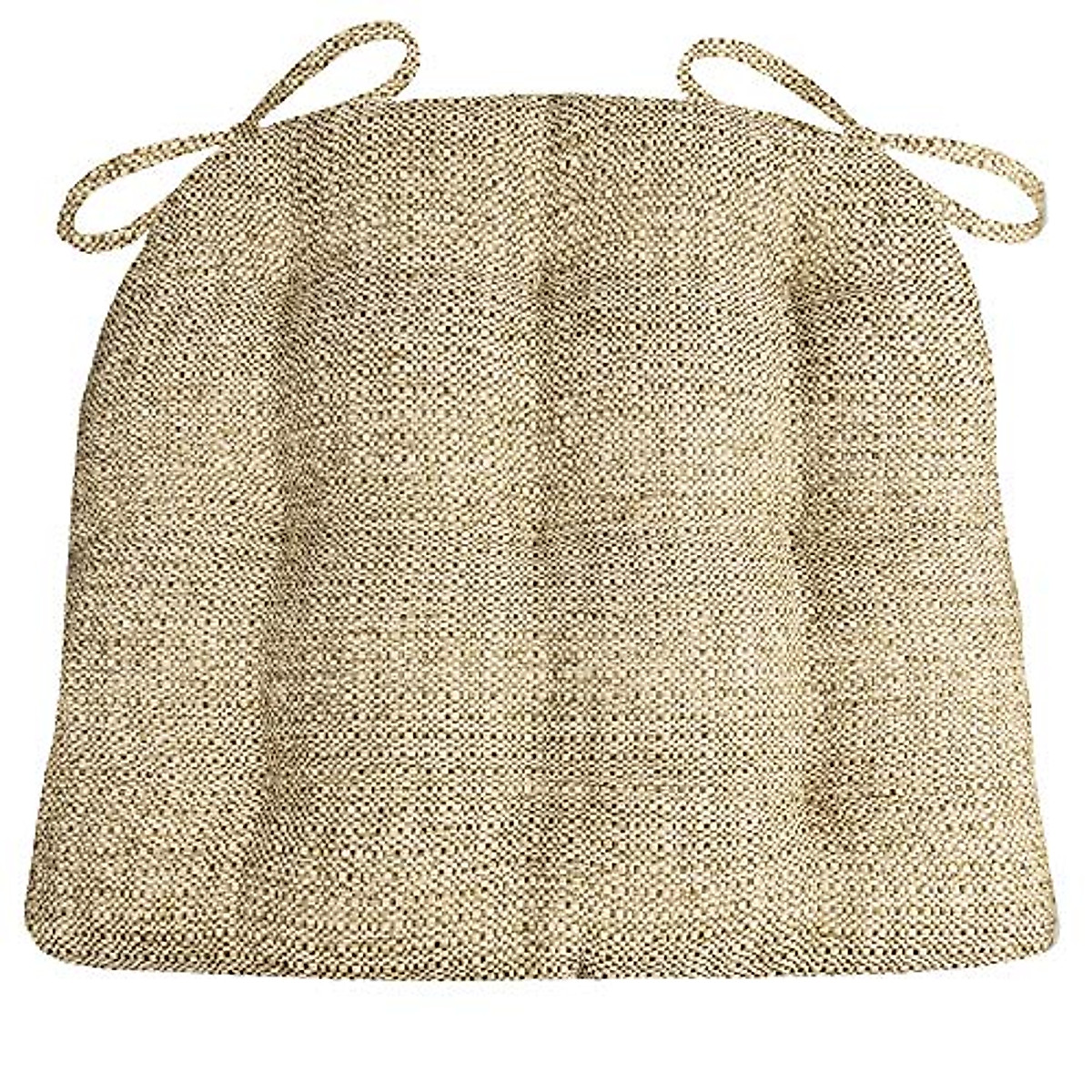 Barnett Home Decor Brisbane Camel Tweed Upholstery Chair Pads with Ties - Latex Foam Fill, Reversible - Made in USA (Tan/XL)