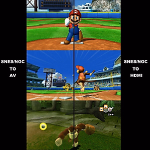 HDMI Converter for SNES & SFC/NGC Console,SNES to HDMI Converter,Support HDMI 4:3/16:9 Switch can be Adjusted Support N64 /NGC/SNES