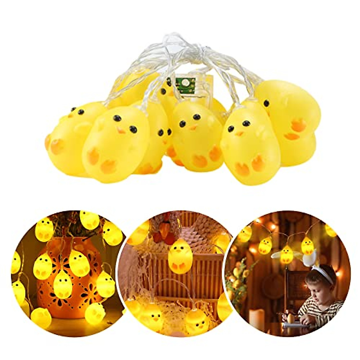 Easter Lights, 5ft 10 LEDs Chicks Light Indoor/Outdoor Decorative Light Battery Operated Chicks Night Light Walls, Windows, Rooms Decorative Lights for Tent Garden Patio Holiday Tree Decorative