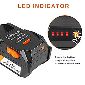 [1-Pack] 18V High-Output 6.0Ah Lithium-ion Battery for Ridgid 18V Tools Battery R840089 R840087 R840086 R840085 R840084 R840083 AC840085 AC840086 AC840087P