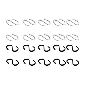 EXCEART 20 Pcs Mini S Hooks Metal Wire Hook Connectors Miniature Doll House Hanger for DIY Crafts Jewelry Hanging Supplies Black White