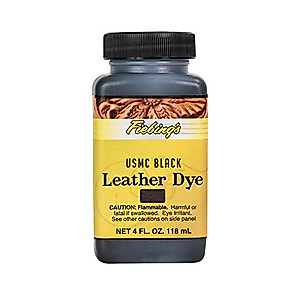 Fiebing's Leather Dye - Alcohol Based Permanent Leather Dye - 4 oz - USMC Black