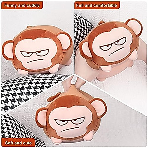Achwishap Monkey Stuffed Animals,Monkey Plush Toy Hugging Pillow,Squishy Monkey Plush Pillow,Soft Fluffy Monkey Throw Plushie Doll,Unique Plushies Monkey for Kids Adults Bedtime Gifts(9.05”Brown)