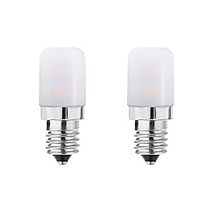 Makergroup E12 Dryer LED Light Bulb for Dryer Drum and Specific 120V S6 Water Dispenser Light Bulb WE05X20431 22002263 Candelabra Screw Base Night Light, 2W Cool White 6000K 2-Pack