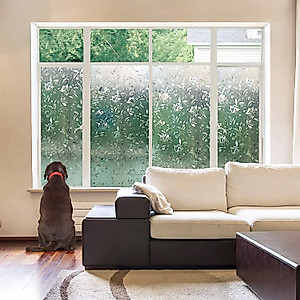 Window Film Privacy No Glue Static Cling 17.5" by 78.7" Glass Film Decorative Window Films Heat Control for Home Kitchen Office