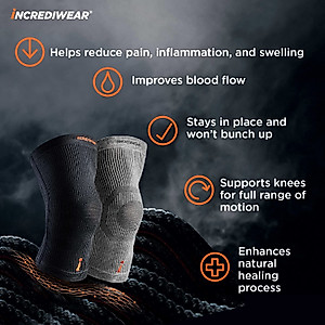 Incrediwear Knee Sleeve – Knee Braces for Knee Pain, Joint Pain Relief, Swelling, Inflammation Relief, and Circulation, Knee Support for Women and Men, Fits 22”-26” Above Kneecap (Black, XXX-Large)