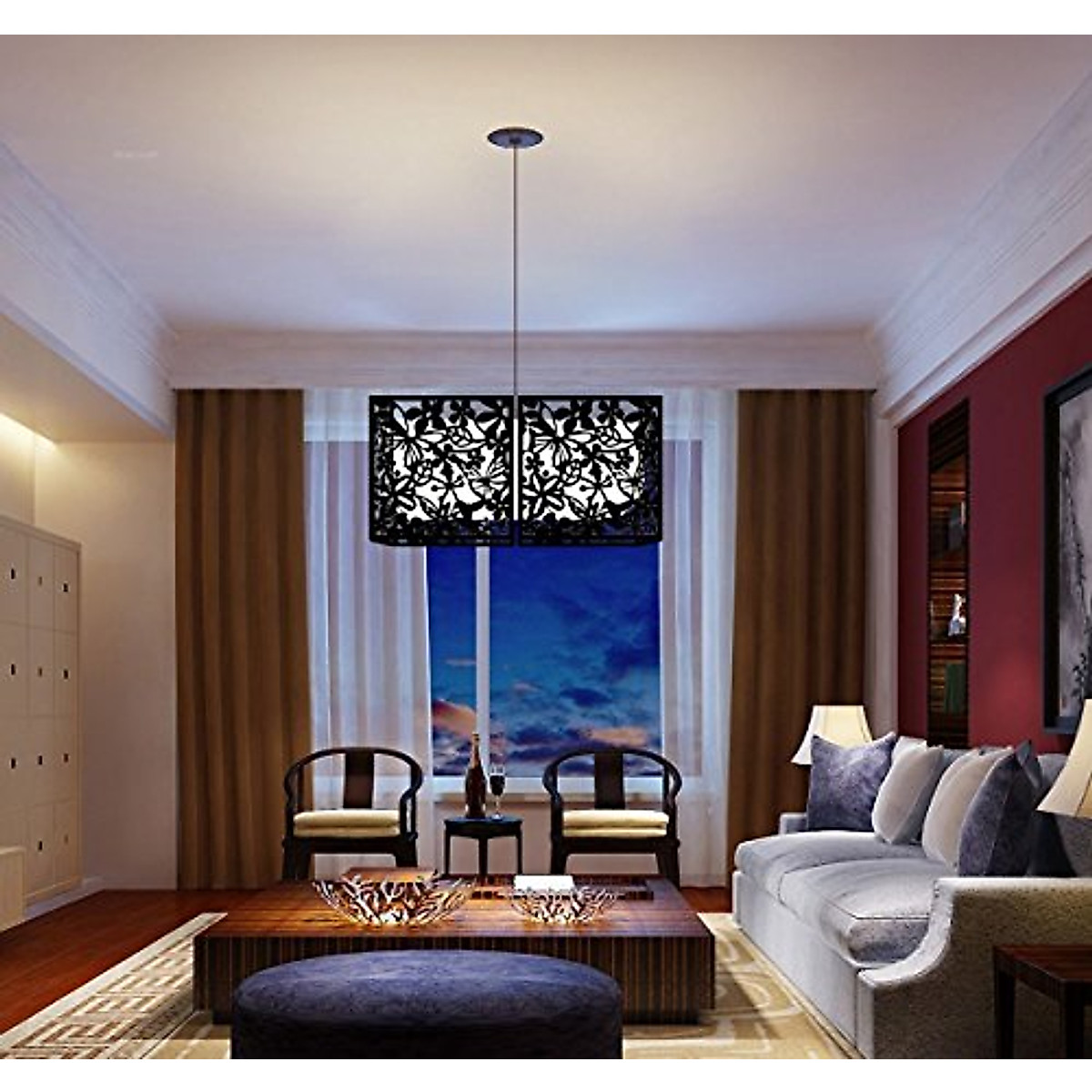 Kernorv Hanging Room Divider Made of Environmentally PVC, 12 PCS Partitions Panel Screen for Decorating Bedroom, Dining, Study and Sitting-Room, Hotel, Bar and Restaurant. (12, Black)