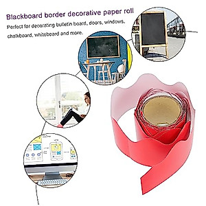 Ciieeo 2pcs Border Decorative Paper Bulletin Board Border White Bulletin Board Paper Border Trim Background Black and Self Adhesive Cork Board White Outfit Desk Paper Cut Paper jam Office