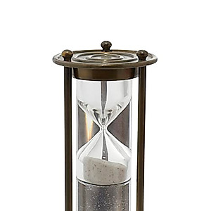 Deco 79 Aluminum Timer with Water Tube, 3" x 3" x 8", Brown