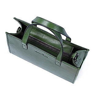 Women's 100% Genuine Leather Handbags Shoulder Tote Organizer Top Handles Crossbody Bag Satchel Designer Purse (Green)