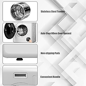 Julimoon 1700W Portable Laundry Dryer, 13.2 lbs Capacity Tumble Dryer with Stainless Steel Tub, Control Panel, Compact Clothes Dryer for Apartments, Home, Dorm, White