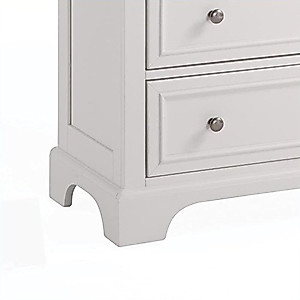 Home Styles Naples White Finish Four Drawer Chest including Top Drawer Felt Lined for Jewelry