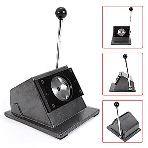 CNCEST Badge Button Making Machine,37MM Button Maker Manual Graphic Circle Badge Round Punch Die Cutter Button Maker