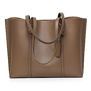 Seammer Leather Tote Bag for Women Large 13.58 Inch Shoulder Purses and Handbags