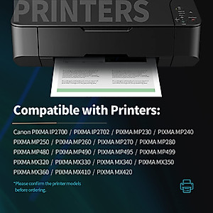 JINTUM Remanufactured Ink Cartridges Replacement for Canon 210XL 211XL PG-210XL CL-211XL Combo Pack for PIXMA MX410 MX350 MX340 MP495 MP250 Printer (1 Black + 1 Tri-Color)