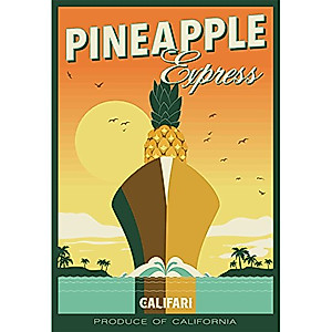 Califari Pineapple Express - Vivid Strain Art Wall Poster, Decor for a Home, Dorm, Dispensary, Store, or Smoke shop - 13" x 19" Lithograph Print