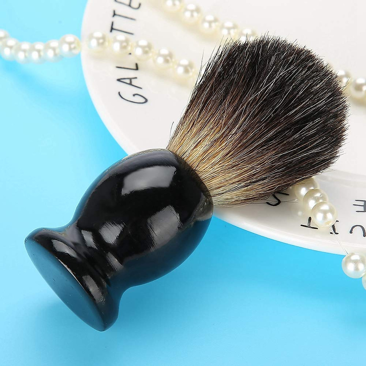 Men's Shaving Brush, Pure Badger Shaving Brush,Black Handle,Men's Professional Hair Salon Tool,Give You Easier Shaving
