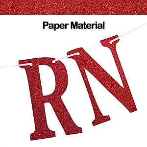 Red Glitter Officially BSN RN Banner, Class of 2023 BSN/Class of 2023 RN/Congrats Nurse, 2023 Nursing School Graduation Party Decorations