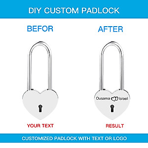 NGTSFLY Personalized Love Heart Lock Engraving Name/Text for Couples Men Women Boyfriend Girlfriend Lover Memorial Anniversary Valentine Gift,with Key Metal Heart Shaped Padlock Silver3