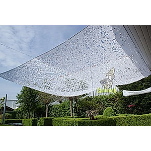 LOOGU White Camo Netting 150D Snow Camouflage Net for Sunshade, Camping, Military, Hunting Blind, Party Decorations - 6.5 x 26 Feet