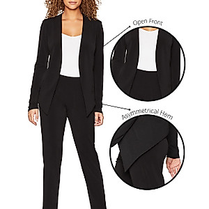 BCBGeneration Women's Relaxed Asymmetrical Open Front Tuxedo Blazer, Black, Small