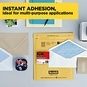 Scotch Transparent Tape, 1/2 in x 1296 in, 2 Boxes/Pack (600)