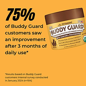 Petsmont Buddy Guard for Lumps and Bumps, Lipoma for Dogs & Cats with Organic 8 Mushroom Powder Blend Natural Dog Probiotic & Immune Support Chaga, Reishi, Lion's Mane and Turkey Tail Mushroom