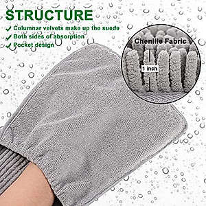 SANBRAGE Dog Shammy Towel (1 Pack), High Water Absorption, Chenille Fabric, Pocket Design, Quick Drying, Machine Washable