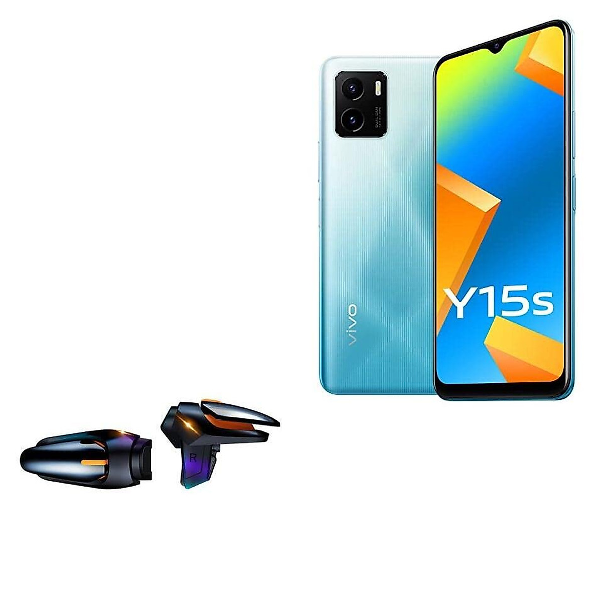 BoxWave Gaming Gear Compatible With vivo Y15s - Touchscreen QuickTrigger Auto, Trigger Buttons Autofire Gaming Mobile FPS - Jet Black