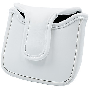 Gbourly Golf Club Lucky Shamrock Square Mallet Putter Cover Magnetic Heel Shaft PU Leather Headcover (White Shamrock)