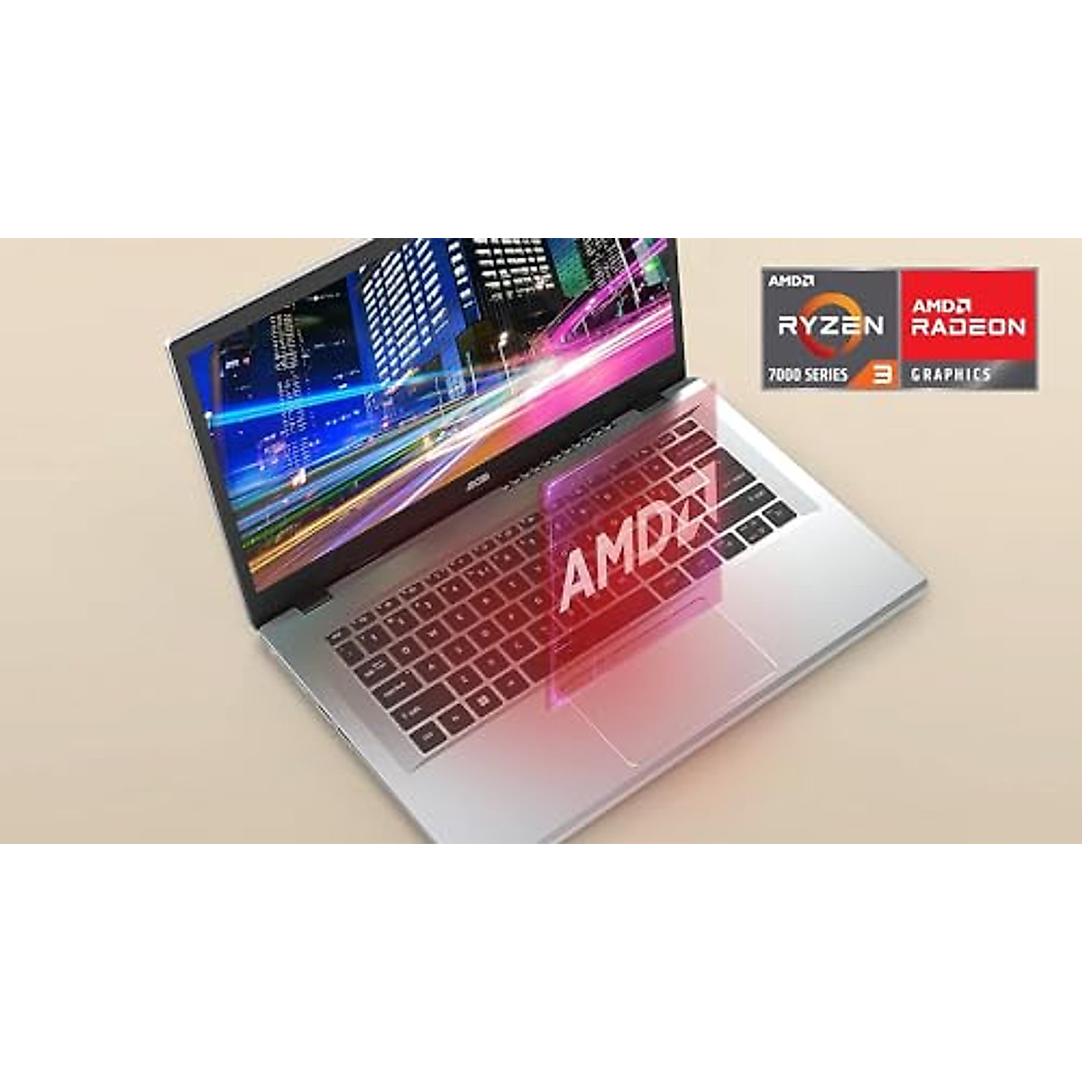 acer Newest Aspire 3 Slim Laptop, 15.6" FHD Display, AMD Ryzen 3 7320U Processor, 8GB LPDDR5 RAM, 128GB SSD, AMD Radeon Graphics, USB Type A&C, WiFi 6, Windows 11 Home in S Mode