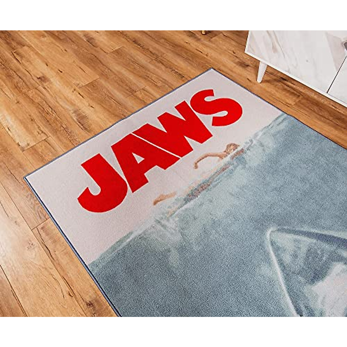 JAWS Movie Poster Printed Area Rug | Indoor Floor Mat, Accent Rugs For Living Room and Bedroom, Home Decor For Kids Playroom | Steven Spielberg Classic Movie Gifts And Collectibles | 52 x 78 Inches