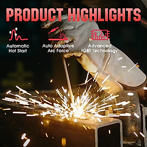 YESWELDER Stick Welder,125Amp Hot Start ARC Welder Machine,Digital Display IGBT Inverter MMA Welder,110/220V Dual Voltage Portable Welding Machine