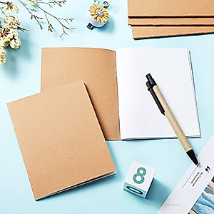 Epakh 100 Pack Mini Kraft Paper Notebook Unlined Pocket Kraft Notebook Blank Sketchbooks Travel Journal Notepad for Kids Classroom Students School Writing, 48 Pages, 24 Sheets,4.25 x 5.5 Inch (Brown)